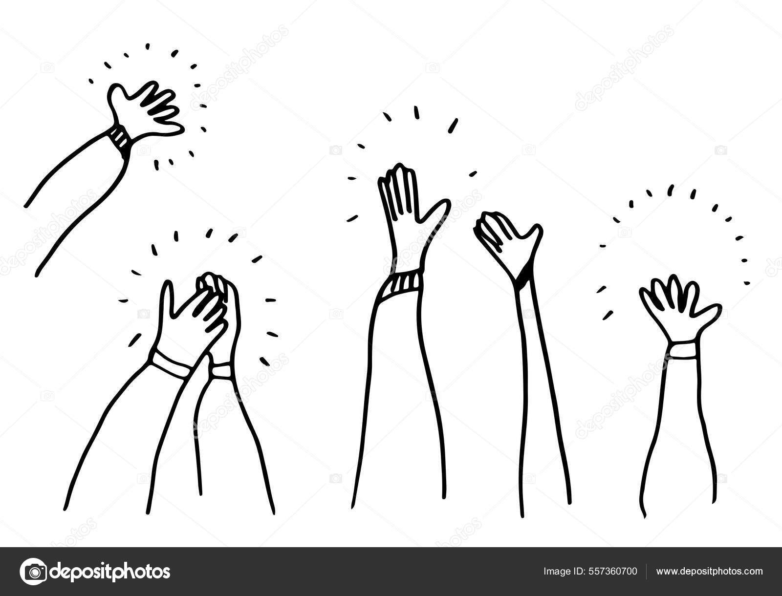 Applause Hand Draw White Background Vector Illustration Stock Vector by ...