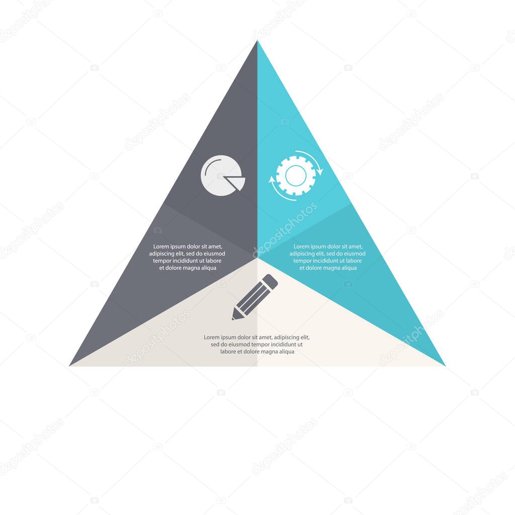 Infograf a de plantilla con 3 pasos u opciones. Visualizaci n de datos empresariales. Concepto ...