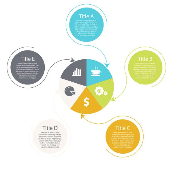 Infograf a circular con 5 pasos u opciones. Plantilla de infograf as para el concepto de negocio ...