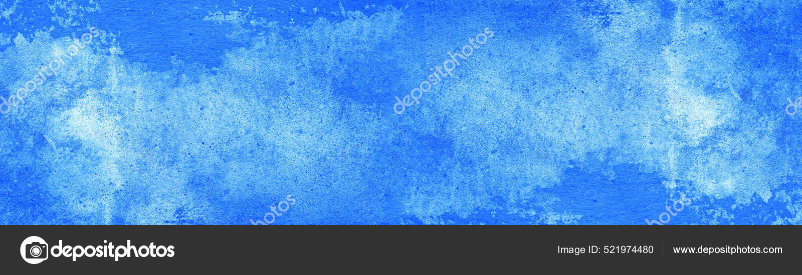 Abstract Blue Watercolor Painted Paper Texture Background Banner Stock ...
