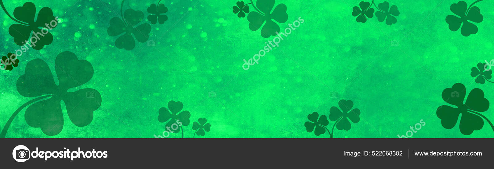 Modelo Panorama Banner Fundo Boa Sorte Textura Verde Abstrata Com ...