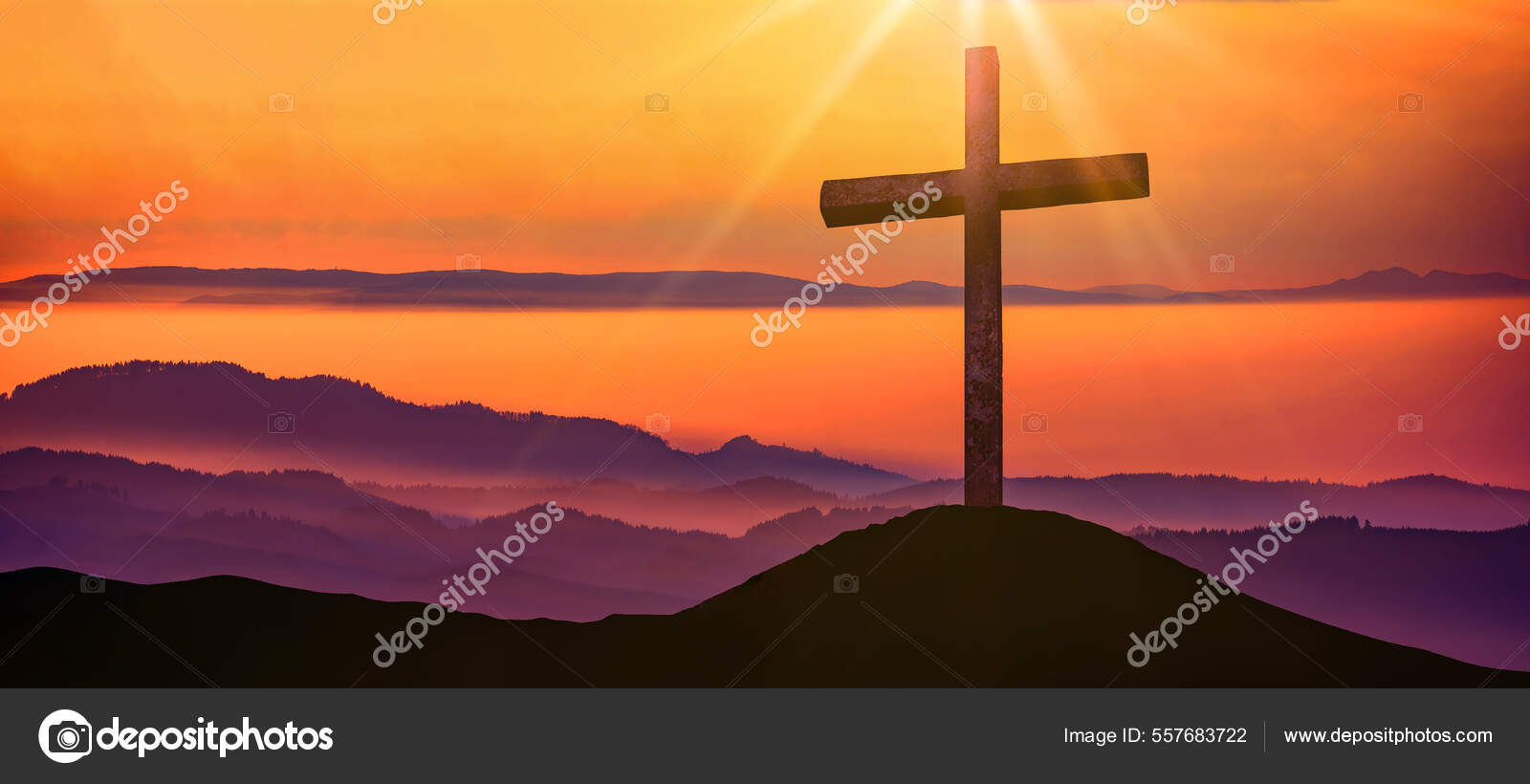 Crucifixion Jesus Christ Cross Sunset Stock Photo by ©CorriSeizinger ...