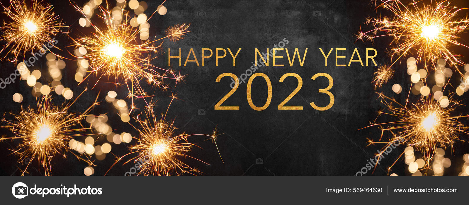 Happy New Year 2023 New Year's Eve Party Background Greeting Stock ...