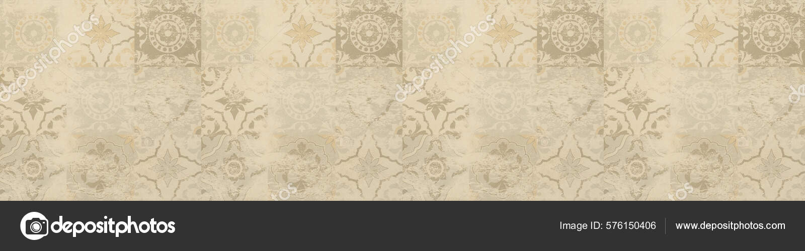 Old Brown Beige Vintage Worn Geometric Shabby Mosaic Ornate Patchwork ...