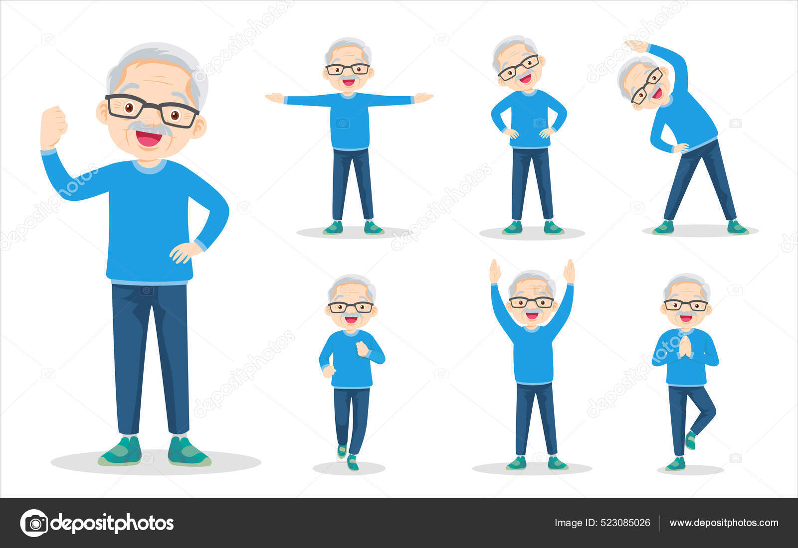 Senior Exercise Clip Art People