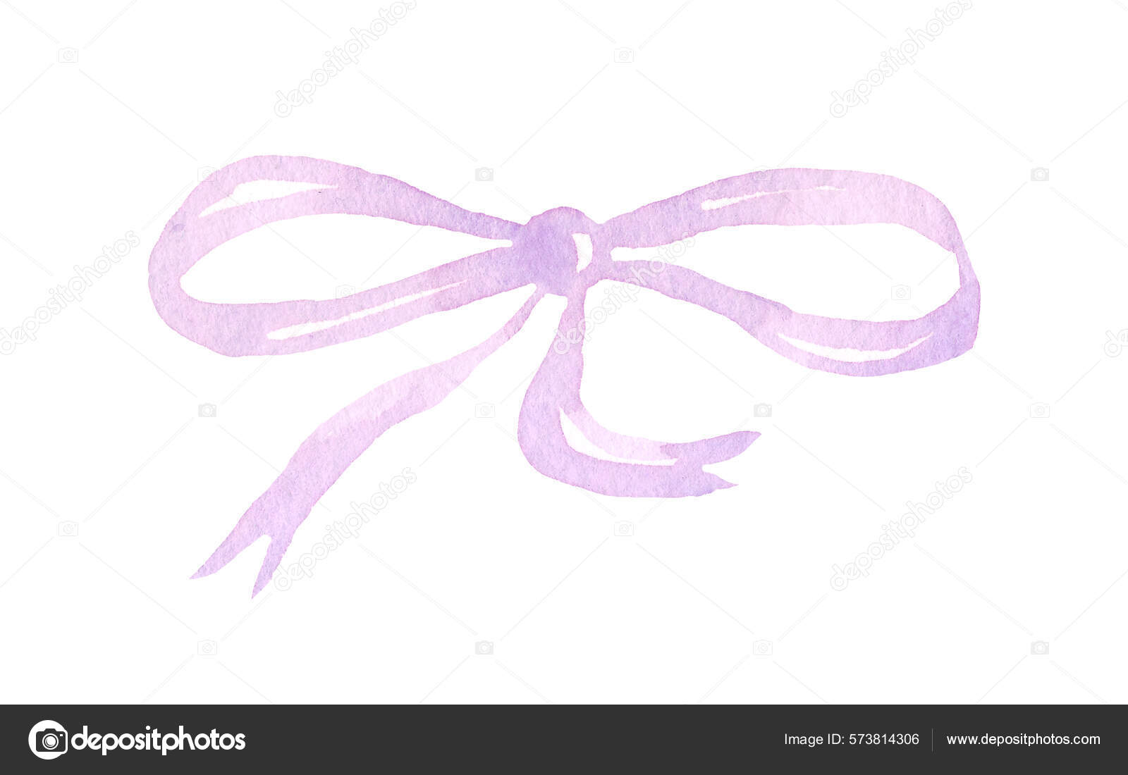 Bow Watercolor Illustration Hand Painted Isolated Stock Illustration by ...