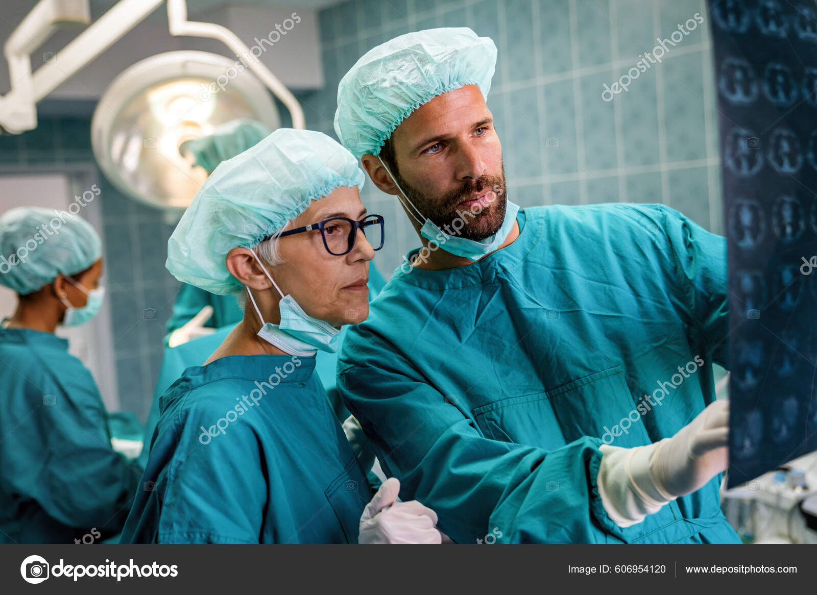 Portrait Successful Medical Surgeon Team Operating Room Ready Work ...