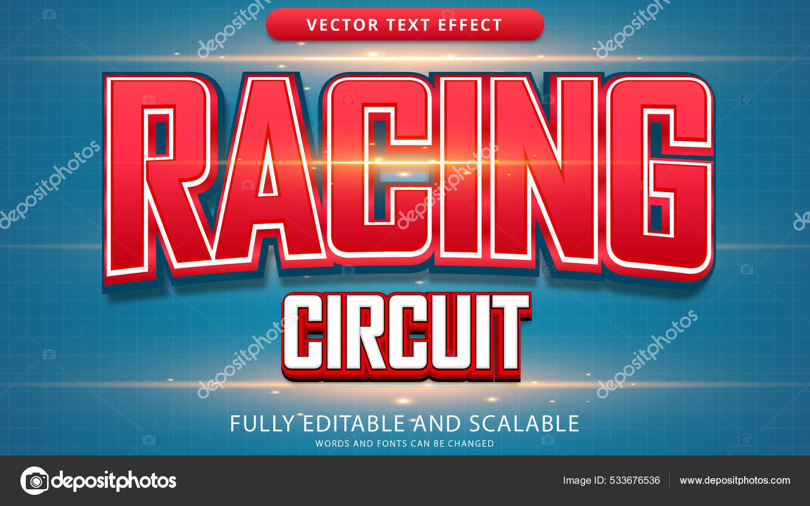 Racing Circuit Text Effect Editable Eps File Stock Vector Image by ...