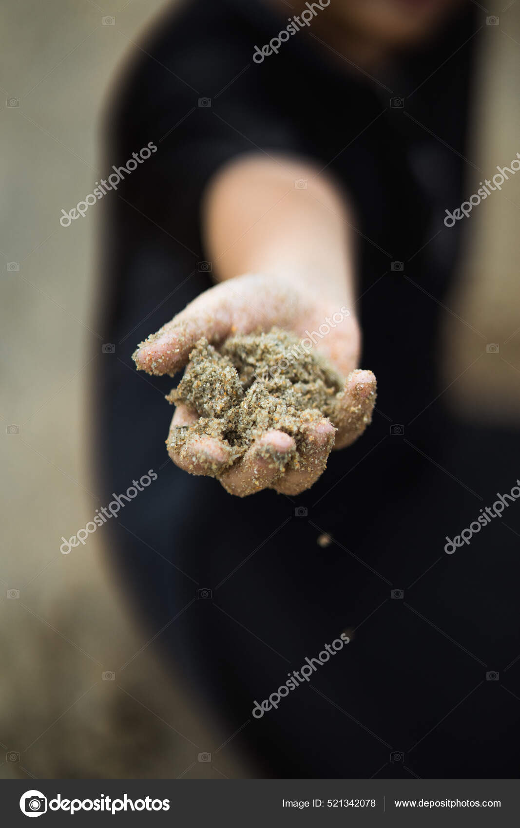 Hand Full Sand — Stock Photo © ellinnur #521342078