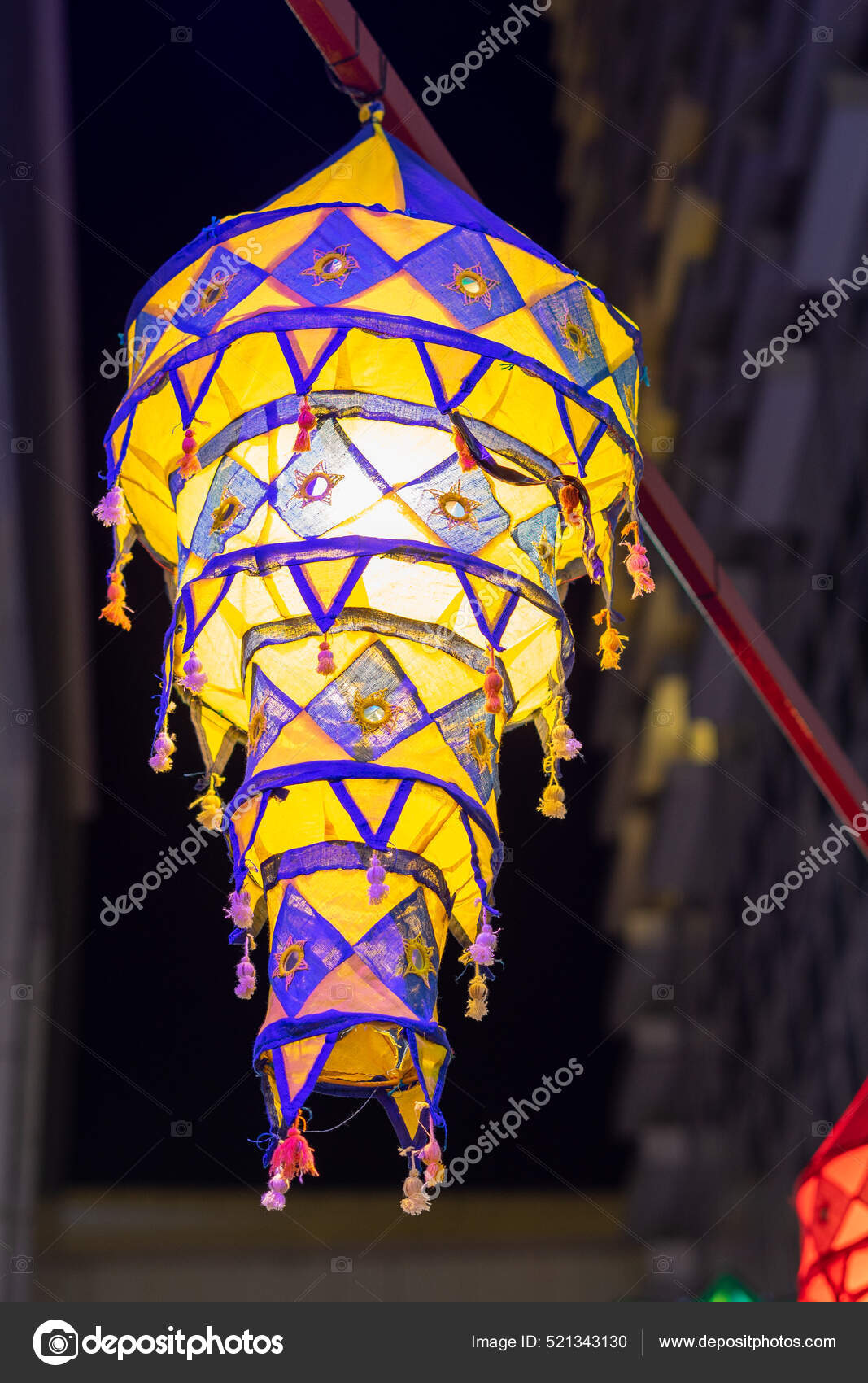 Colourful Indian Lanterns Hanging Outdoor Celebrating Diwali Deepavali ...