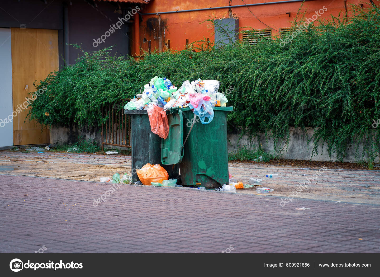 Overflowing Trash Can Inside