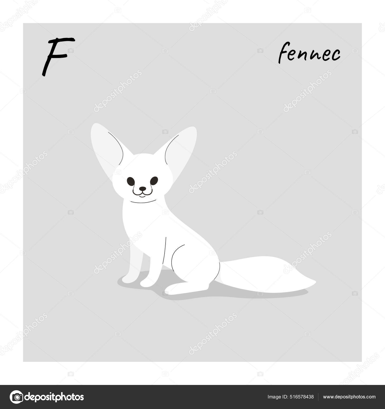 Cute Fennec Fox Cartoon Animal Character Vector Illustration Flat Style ...