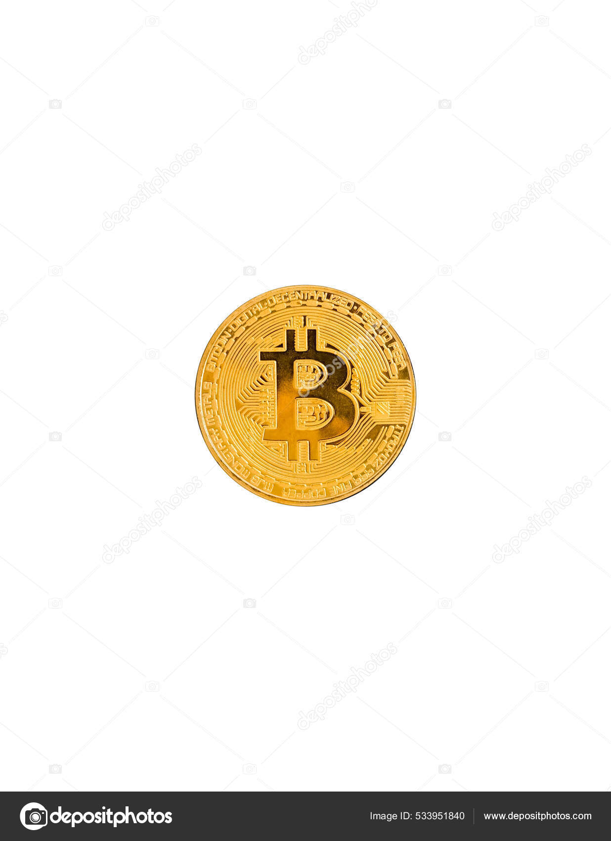 Bitcoin Digital Money Decentralized Cryptocurrency Isolated White ...