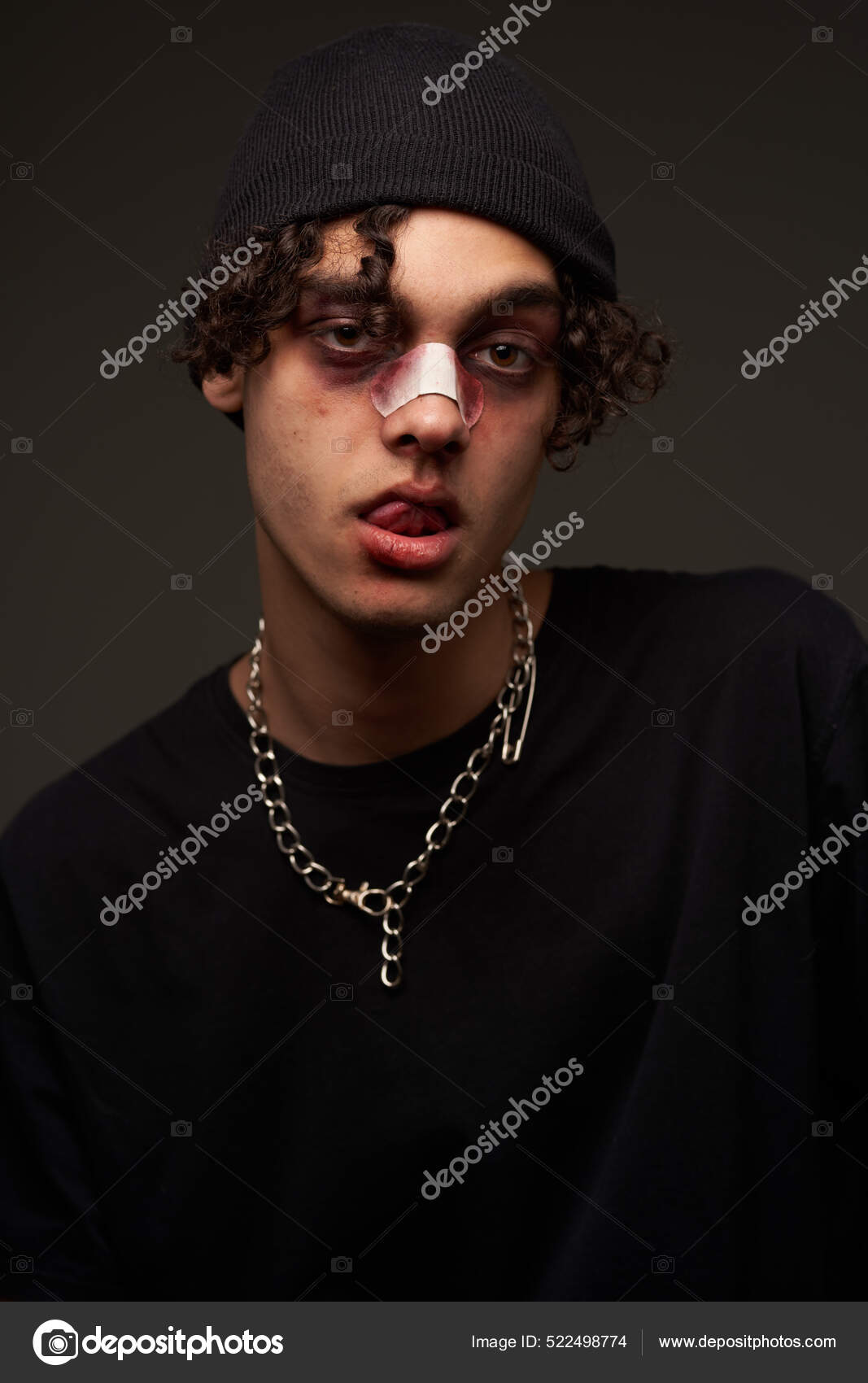 Fighter with broken nose training boxing conflict aggression injury ...