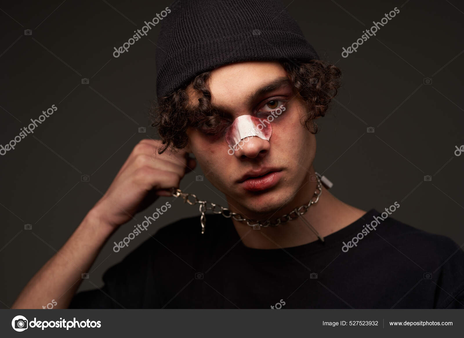 Fighter with broken nose training boxing conflict aggression injury ...