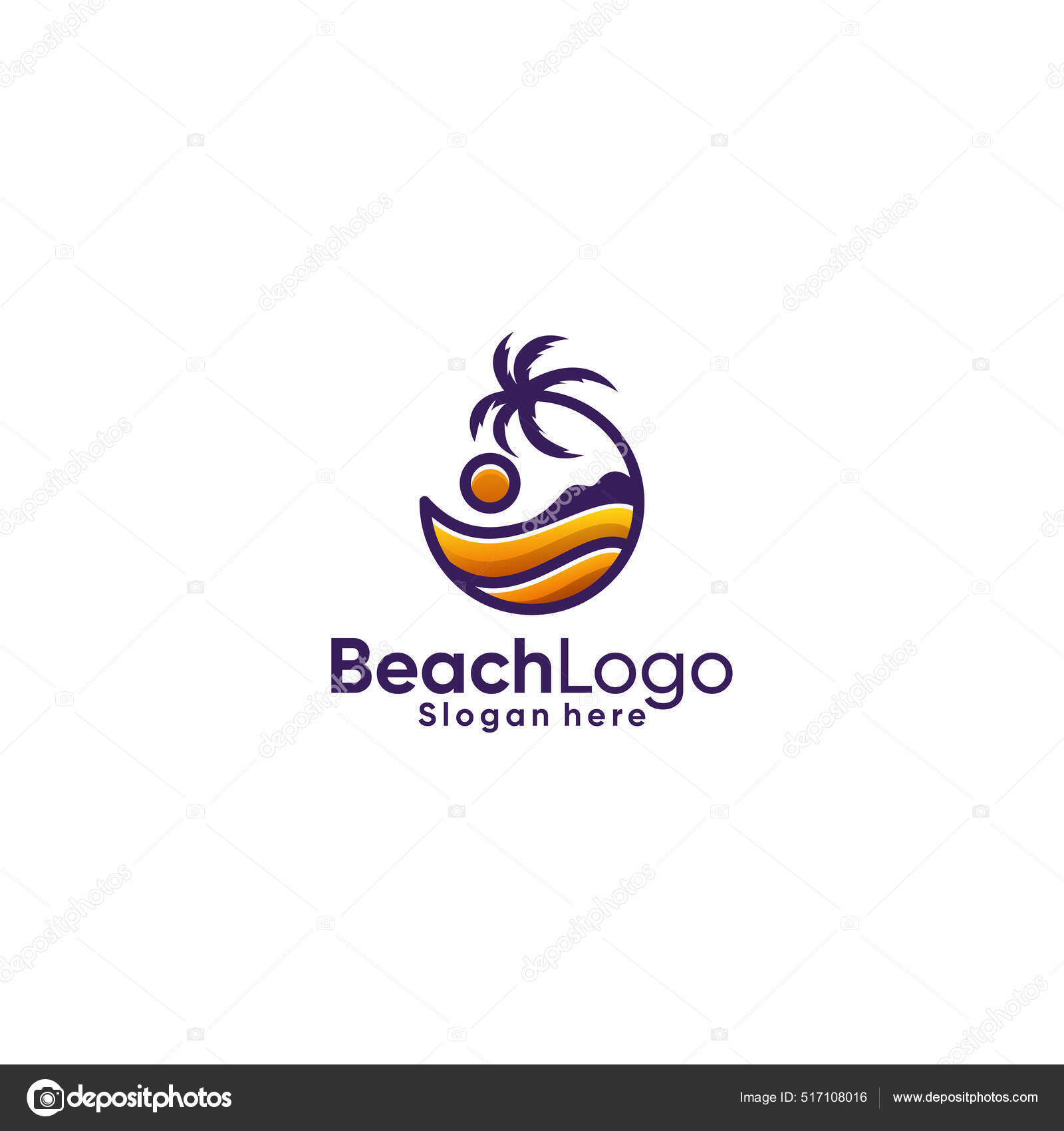 Beach Sea Logo Design Stock Vector by ©afyna 517108016