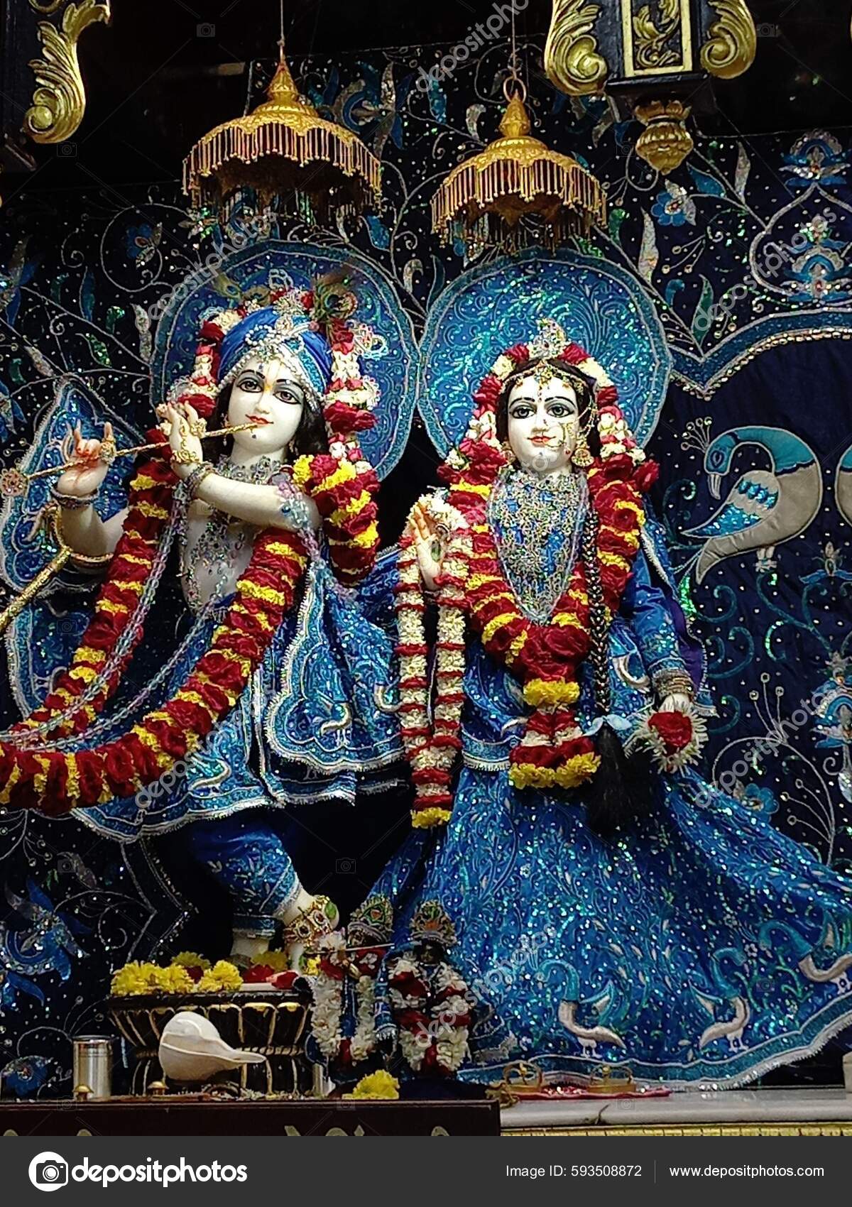 Beautiful Dresses Lord Krishna Radha Rani Beautiful Makeup Both ...