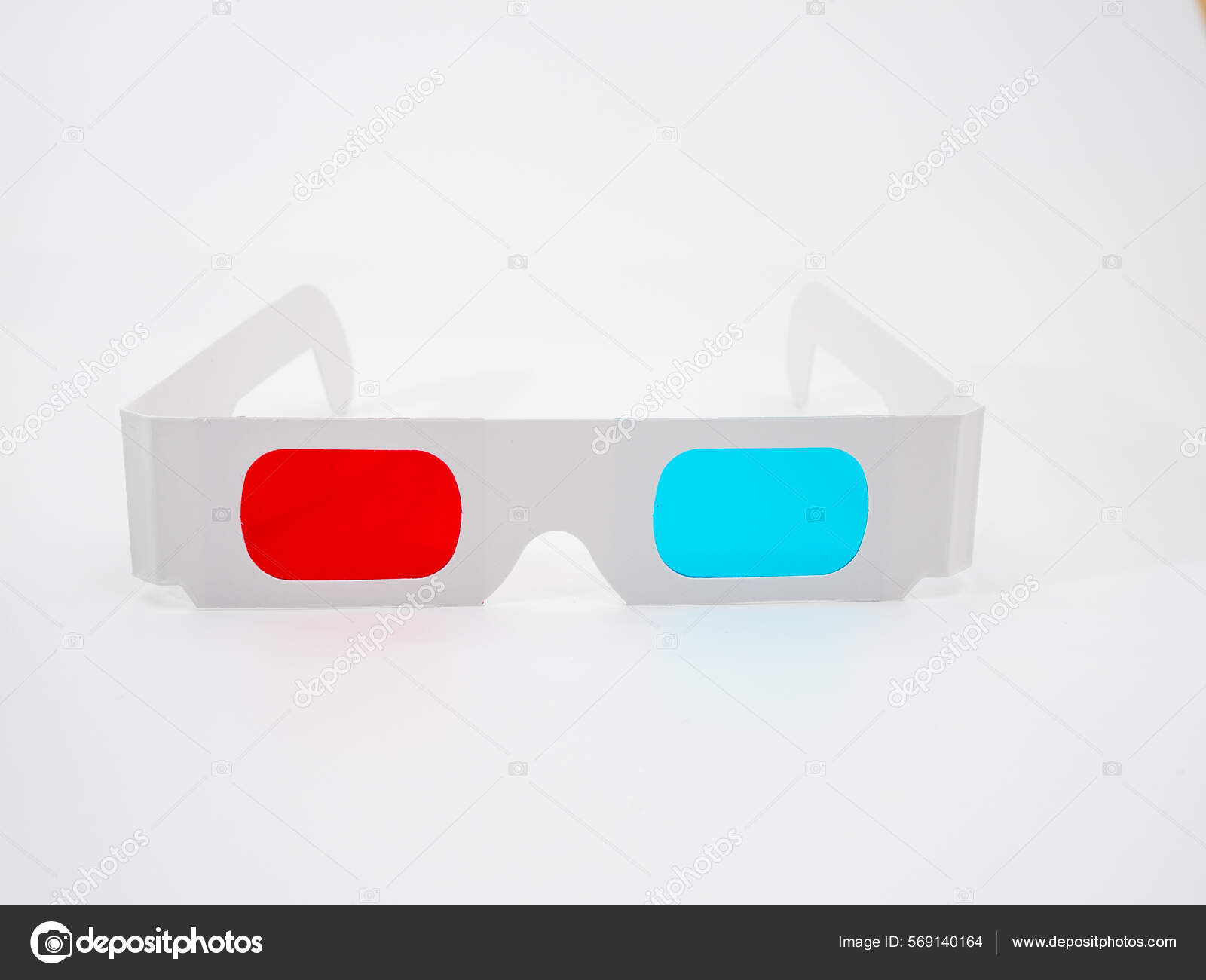 Red Blue Paper Glasses Viewing Movies Images Isolated White Background ...