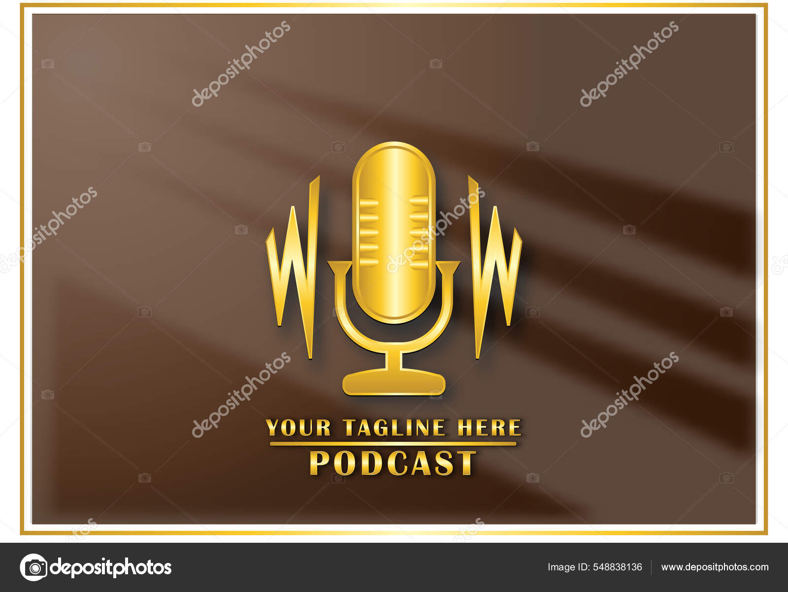 Podcast Logo Design Gold Color Stock Vector Image by ©ZieProject #548838136