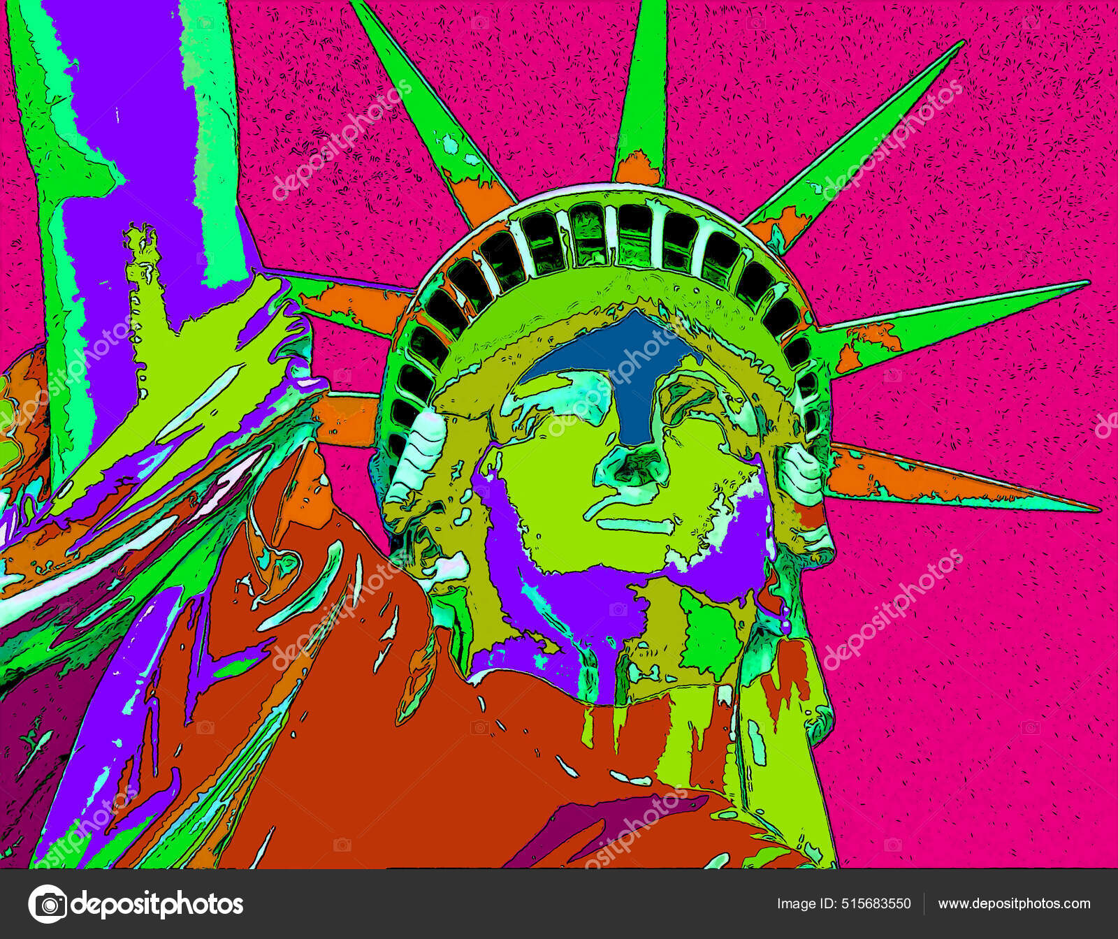 Statue Liberty New York America Pop Art Stock Illustration By ©meunierd