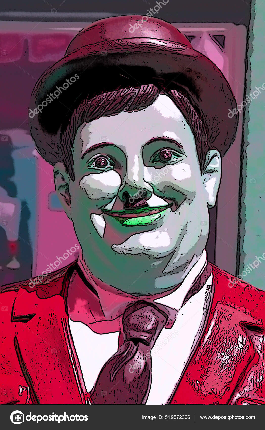 Oliver Hardy Fue Actor Cómico Estadounidense Que Ilustró Icono Fondo ...