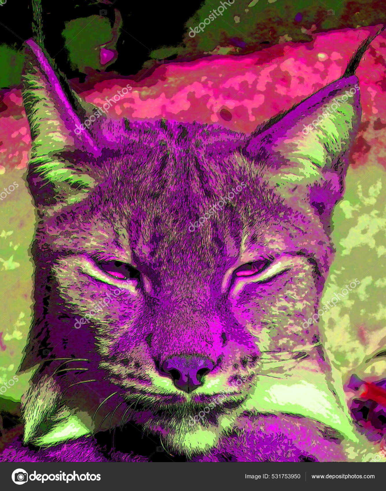 Lynx Sign Illustration Pop Art Background Icon Color Spots Stock Photo ...