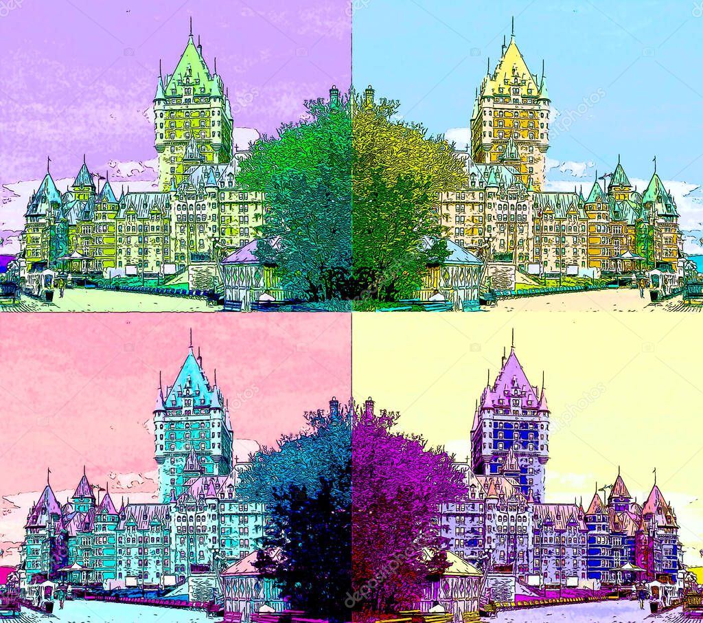 QUEBEC CITY QUEBEC CANADA - 08 23 2005: Hotel Chateau Frontenac en ...