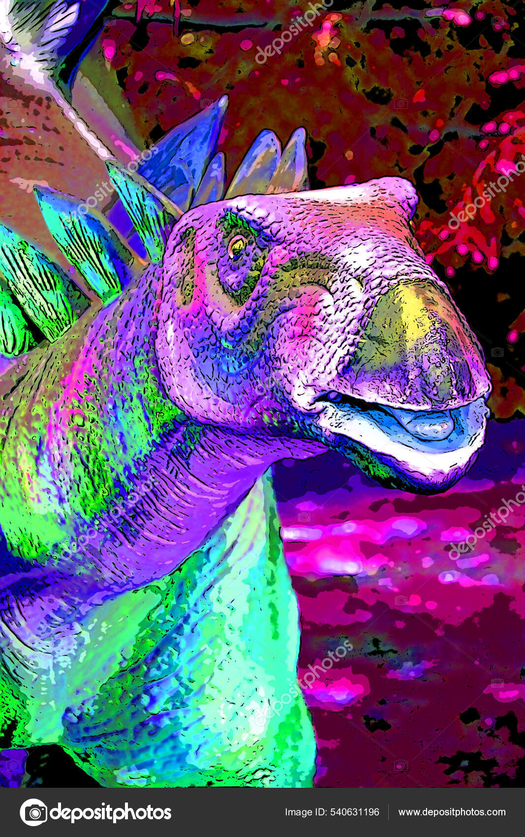 Stegosaurus Roof Lizard Genus Herbivorous Four Legged Armored Dinosaur ...