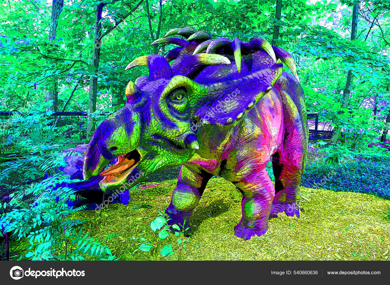 Kosmoceratops Genus Ceratopsid Dinosaur Lived North America 7675 ...