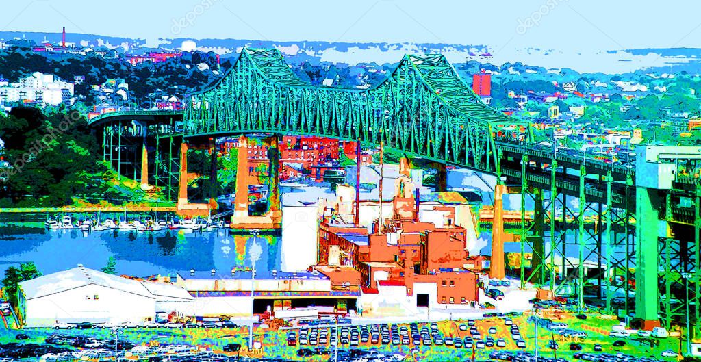 BOSTON MA USA - 12 10 2005: Maurice J. Tobin Memorial Bridge es un ...