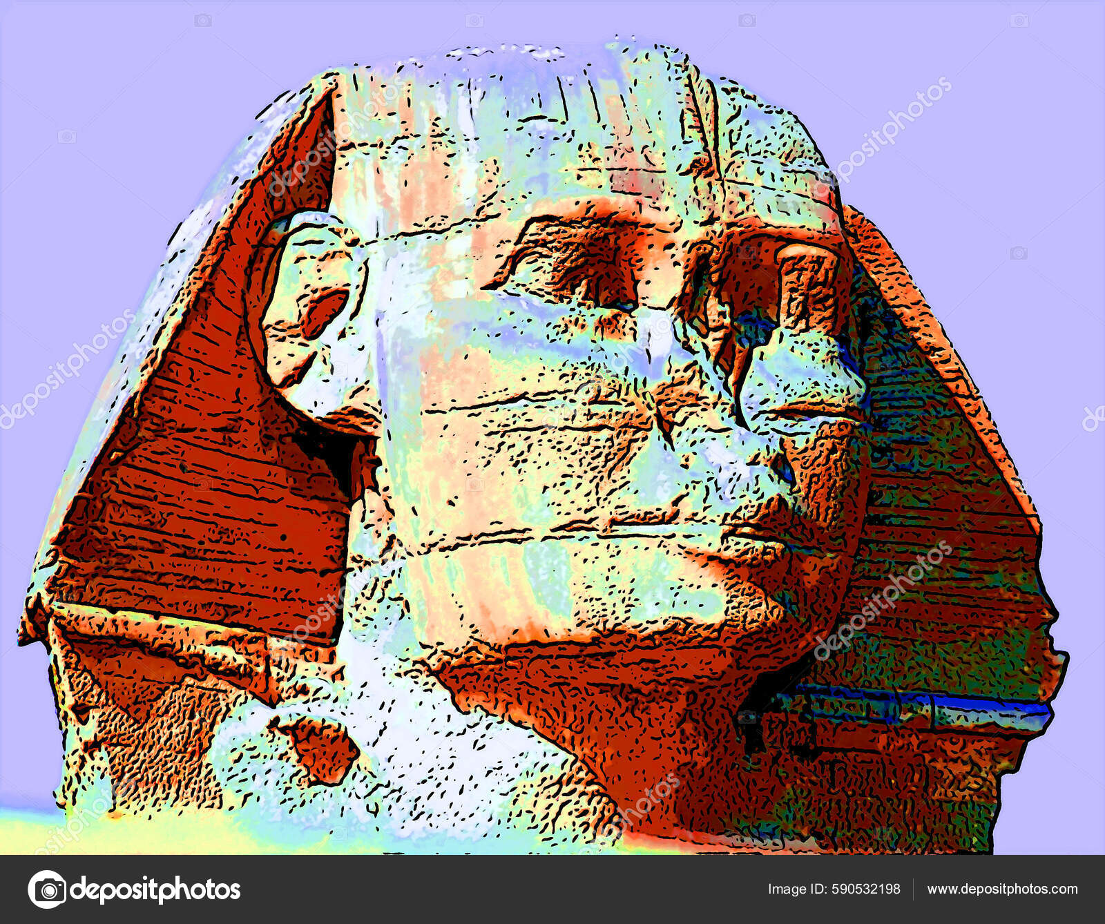 Cairo Egypt 2009 Egyptian Sphinx Cairo Egypt Sign Illustration Pop ...