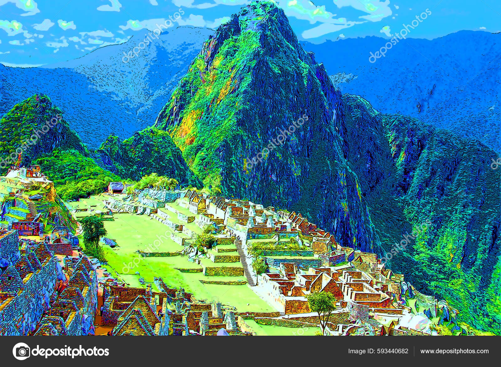 Machu Picchu Machu Pikchu Quechua Machu Old Old Person Pikchu — Stock ...