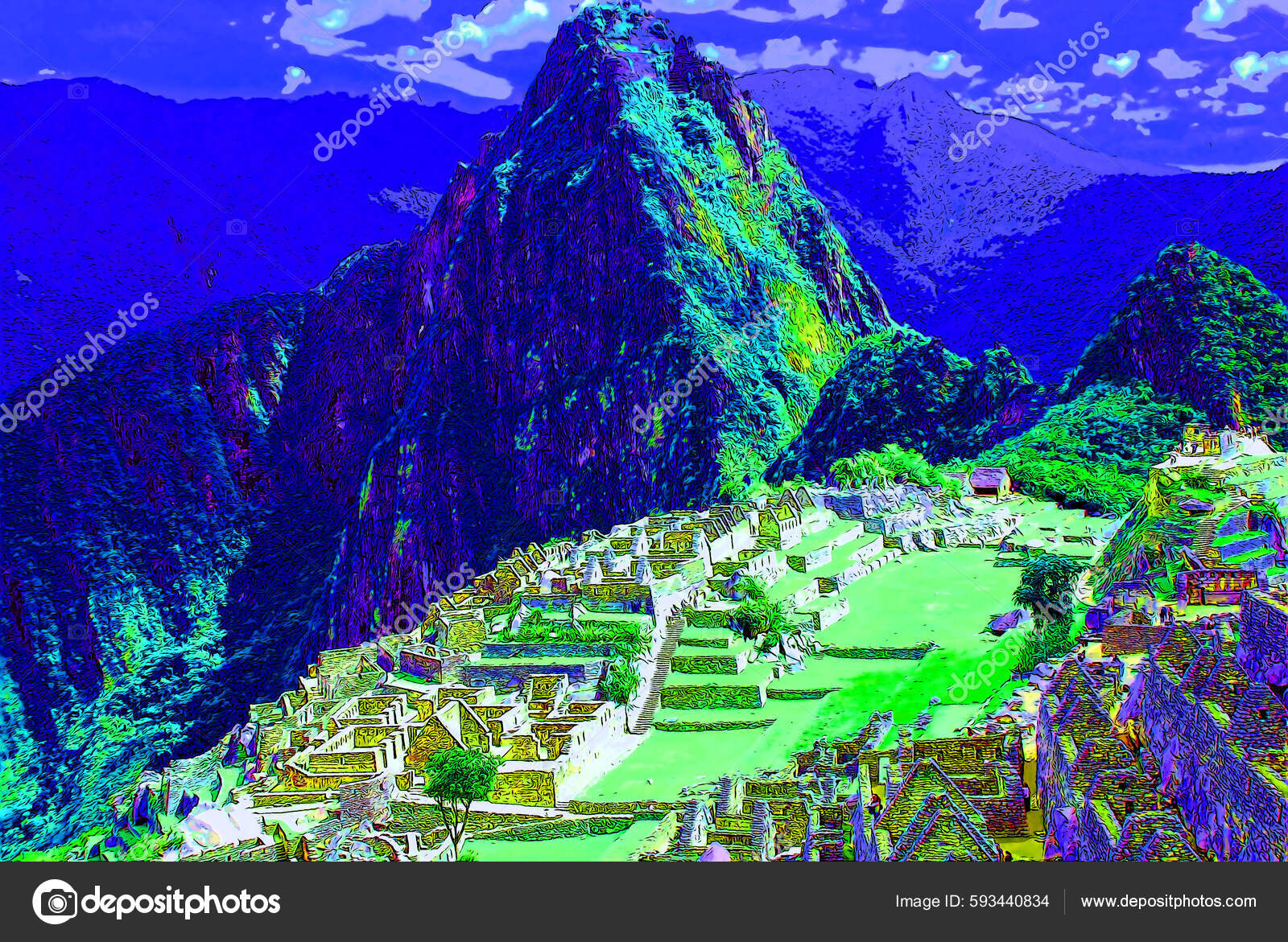 Machu Picchu Machu Pikchu Quechua Machu Old Old Person Pikchu — Stock ...