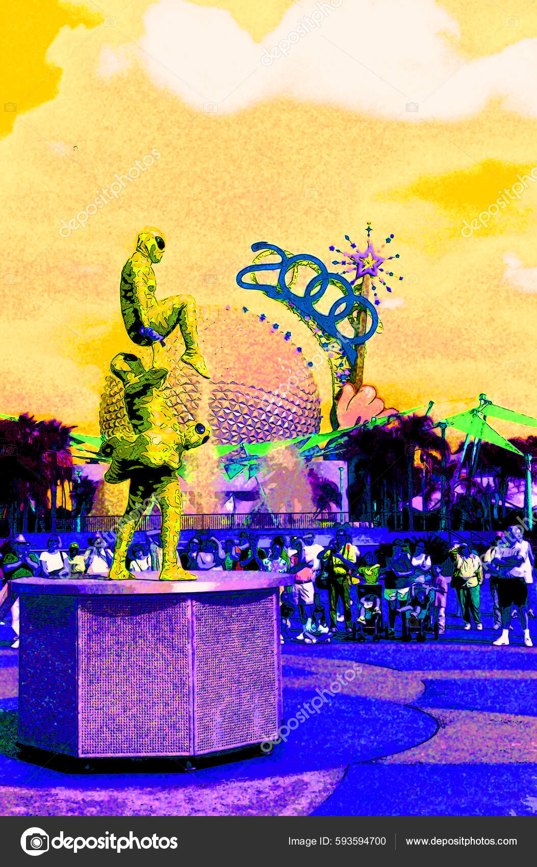 Epcot Center Walt Disney World Sphere Entrance Gate — Stock Editorial ...