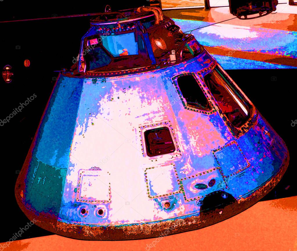 Washington Dc Usa 18 081998 Apollo Moon Capsule And Heat Shield From