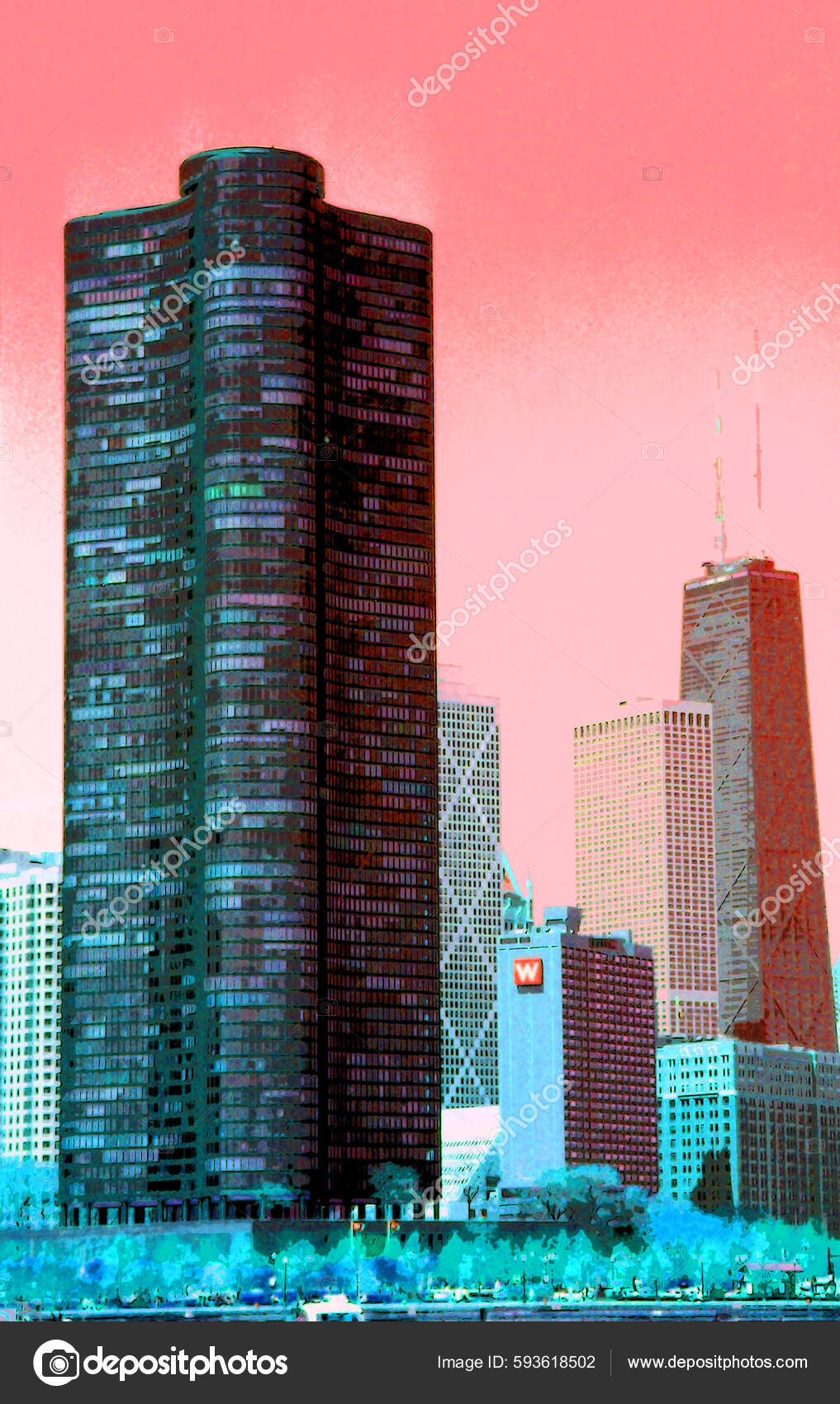 Modern City Illustration Pop Art Background Color Spots — Stock ...