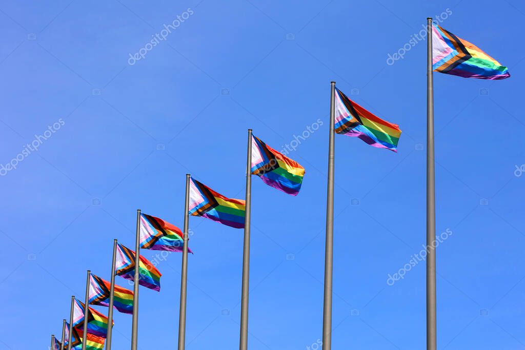 Bandera Row of Progress Pride, una variación de la bandera del orgullo ...