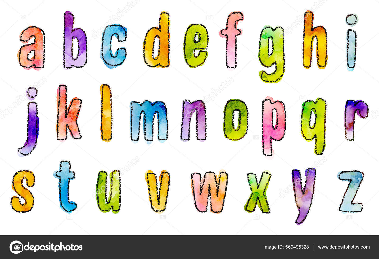 Watercolor Vector Colorful Alphabets Stock Vector Image by ©Kbiscuit ...