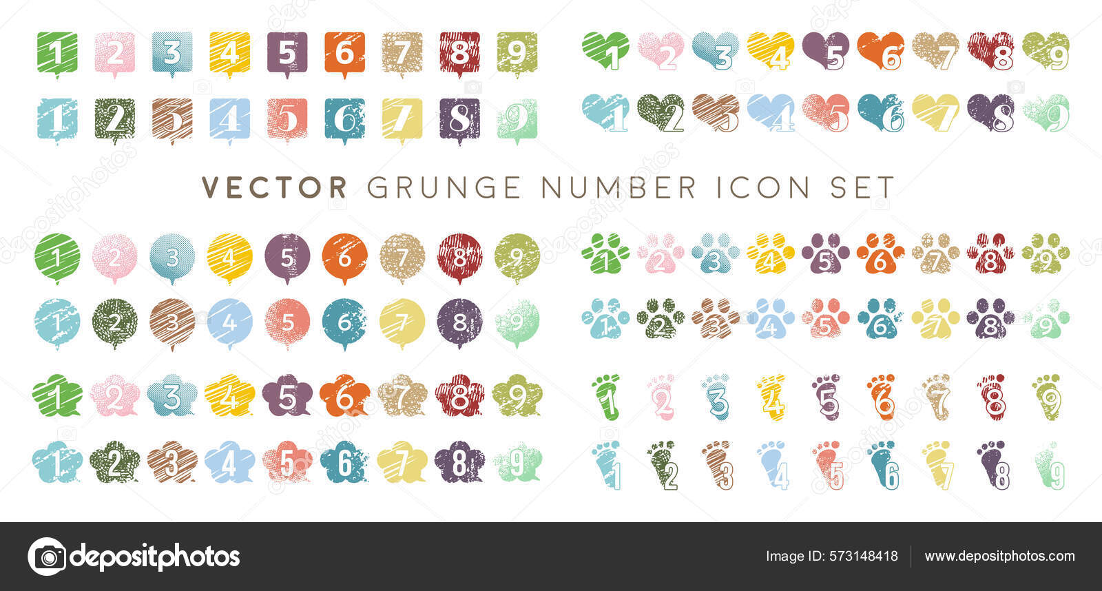 Watercolor Vector Colorful Numbers Set Stock Vector by ©Kbiscuit 573148418