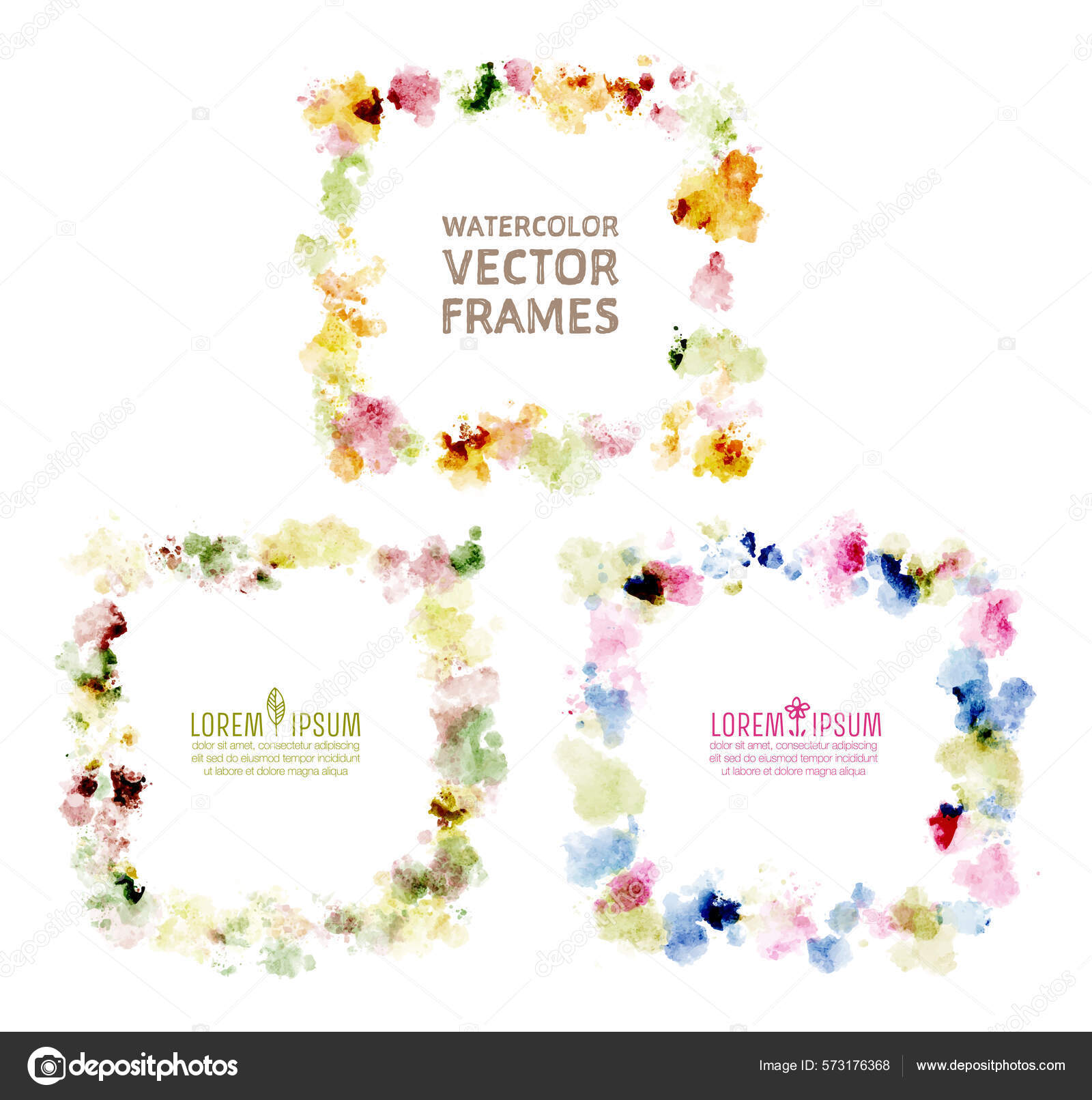 Watercolor Vector Splatter Frames Stock Vector Image by ©Kbiscuit ...