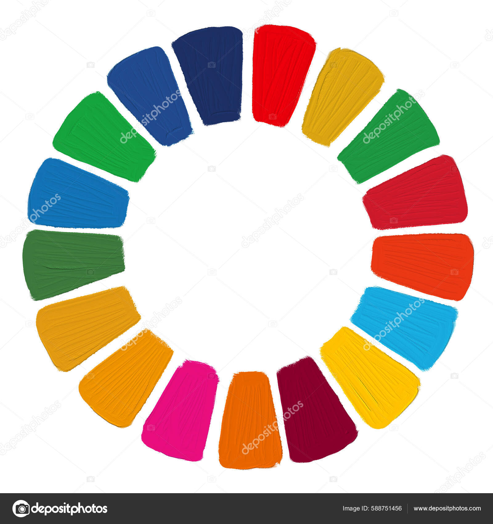 Hand Drawn Sdgs Color Wheel Paint Texture — 图库照片©Kbiscuit＃588751456