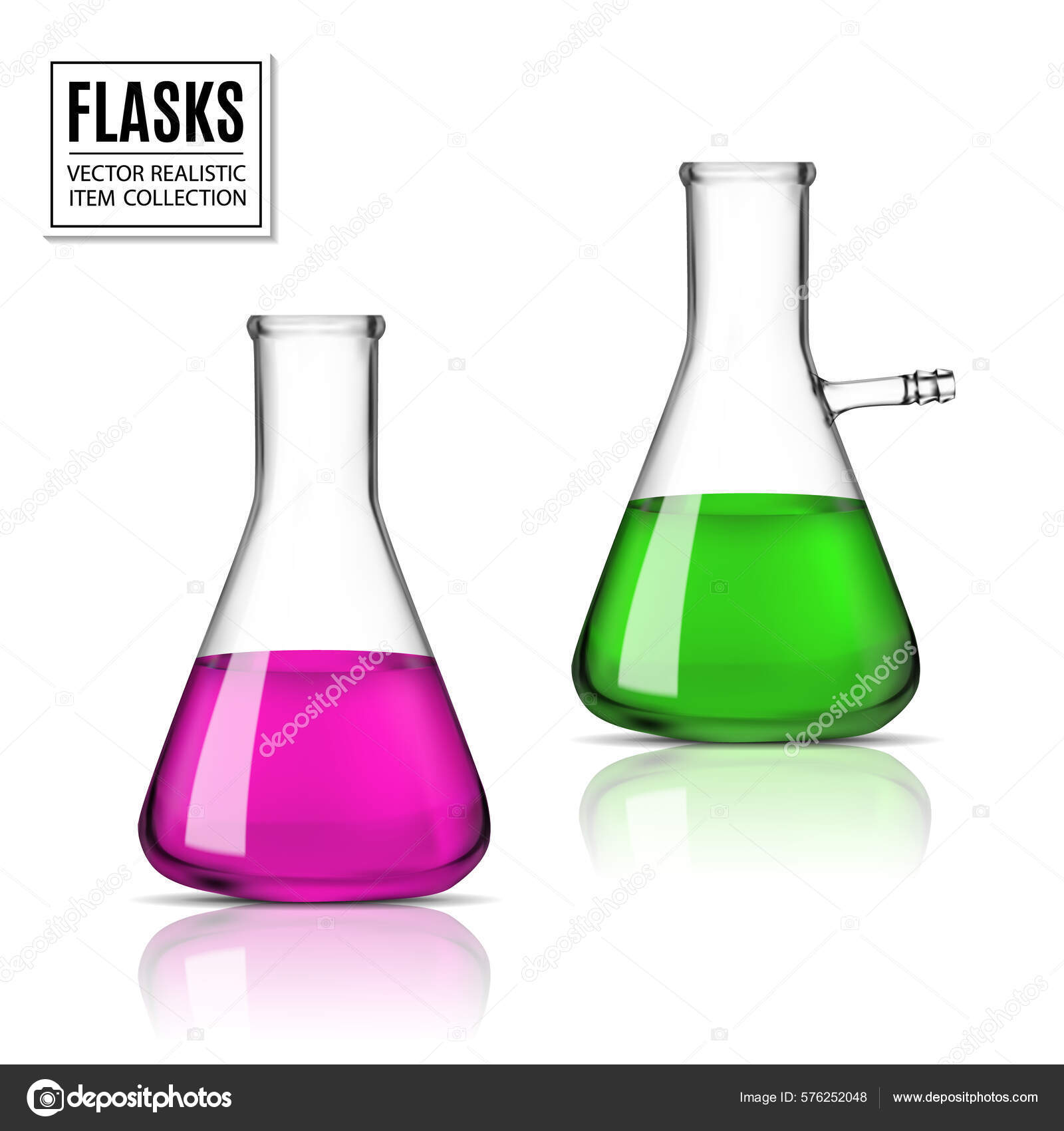 Chemistry Lab Glass Beaker Green Purple Liquid Isolated White ...