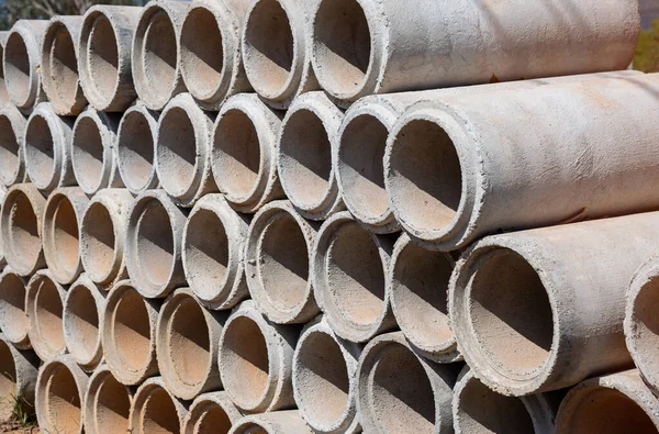 Concrete pipes for road construction Stock Photos, Royalty Free ...
