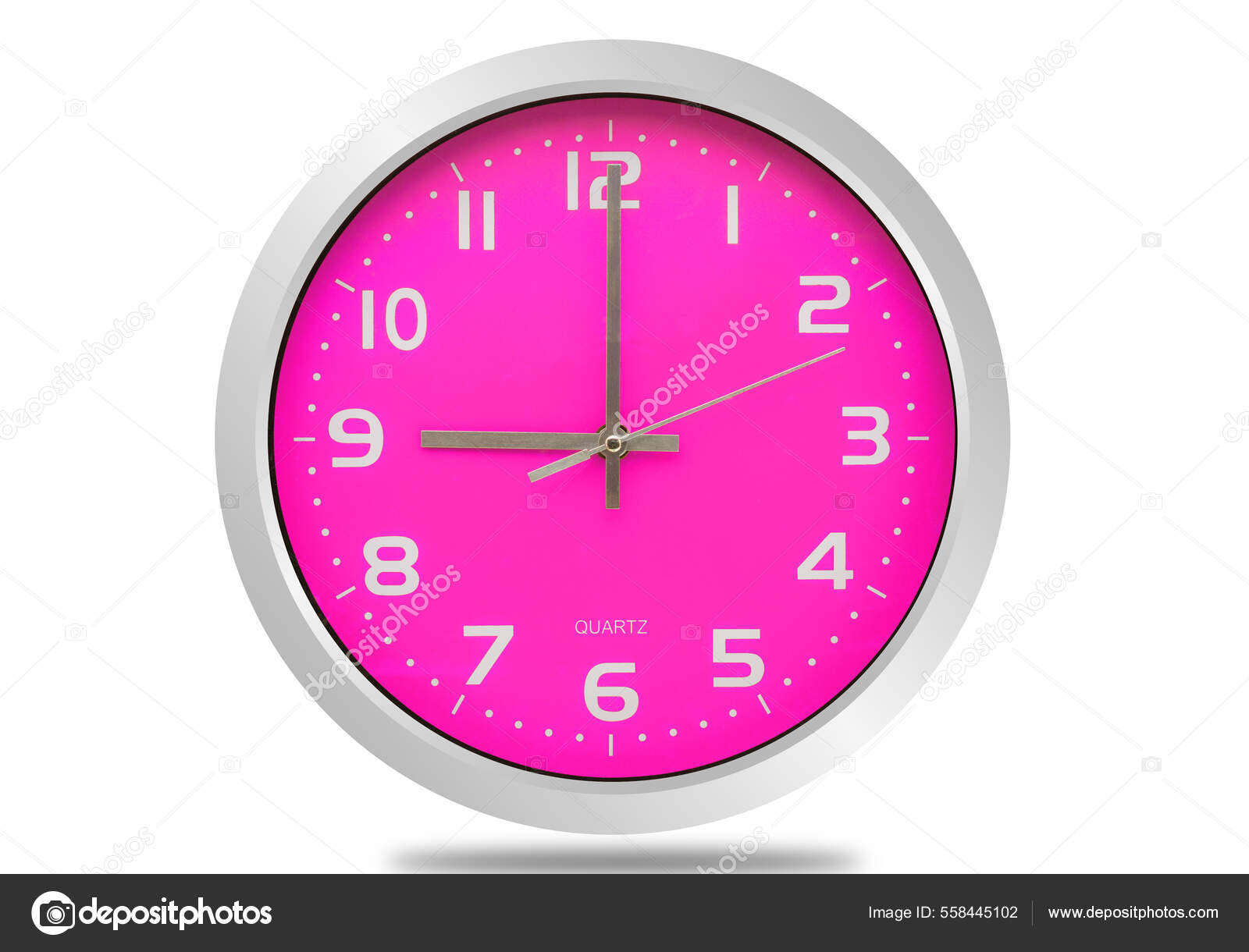 Pink Wall Clock Isolated White Background — Stock Photo © utah778 ...