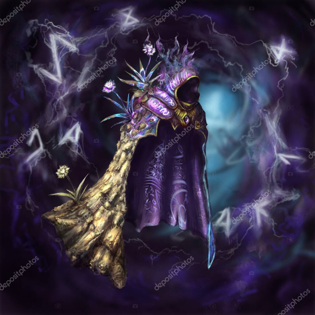 Una capa mágica de invisibilidad cubierta de runas utiliza magia que ...