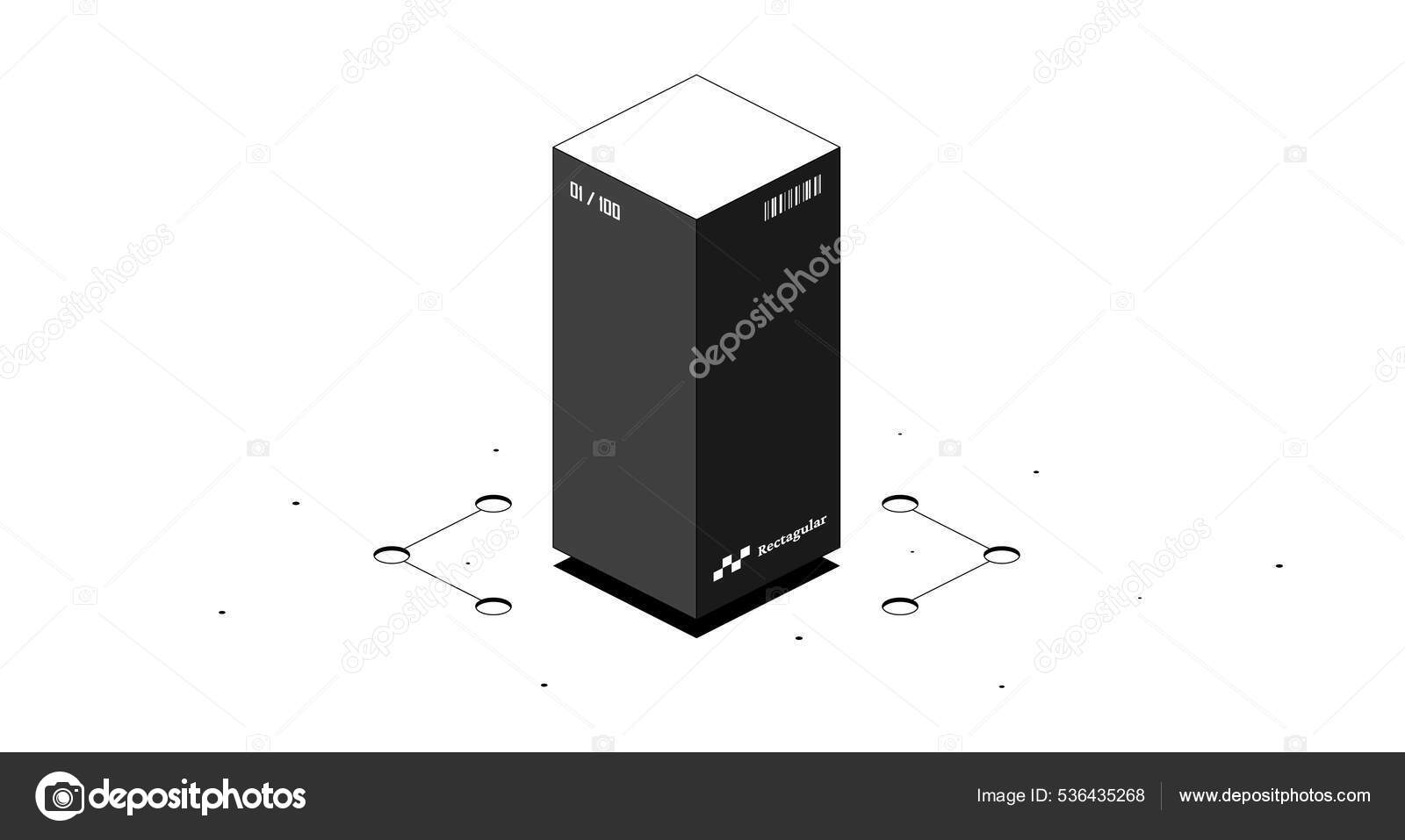 Rectangular Prism Mathematical Figure Black White Isometric ...