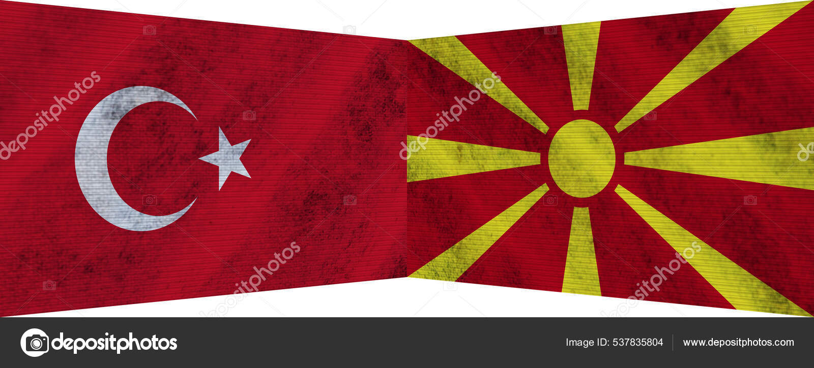 Macedonia Turkey Turkish Two Flag Together Illustration — Stock Photo ...