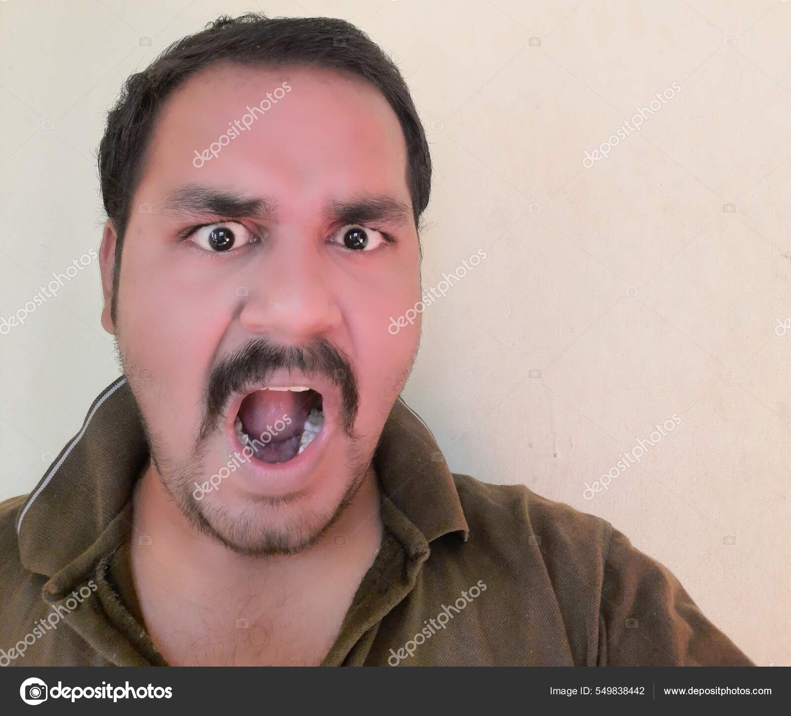 Closeup Portrait Really Angry Young Man Shoutingat Screaming Shouting ...