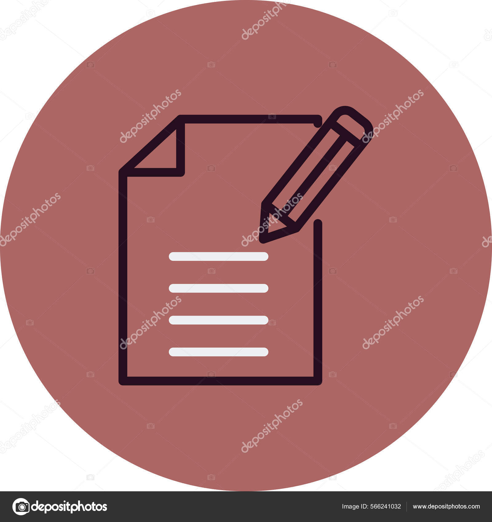 Content Icon Simple Outline Element Vector Illustration Stock Vector ...