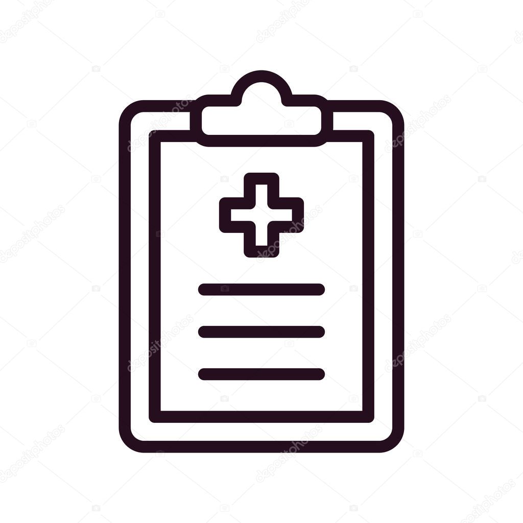Historia clínica icono simple, ilustración vectorial 2023